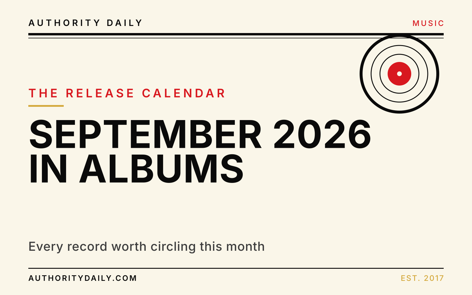 The September 2026 Album Calendar: What to Circle